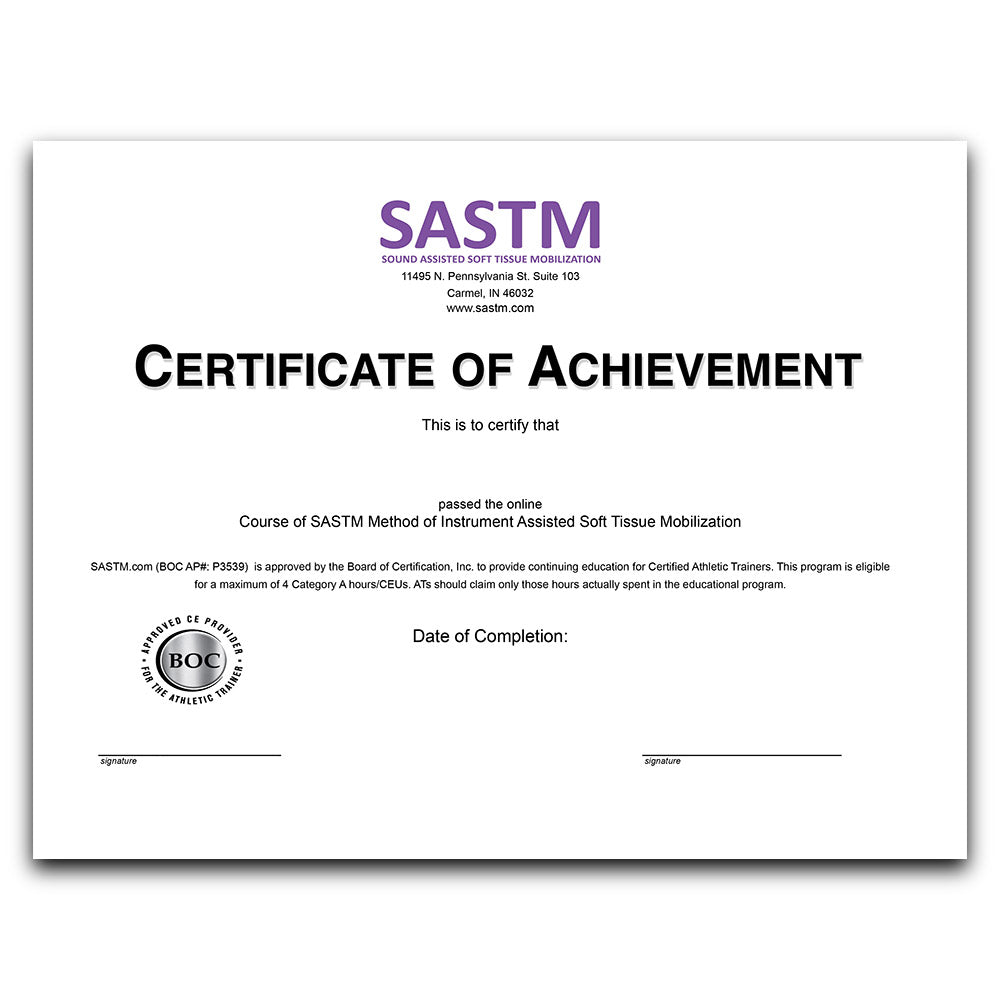 Certification – SASTM